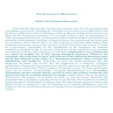 The Schumann's Resonance | DOC | Biological Sciences | Science