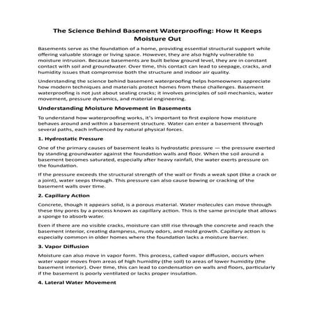 Basement Waterproofing (Foundation Engineering) | PDF