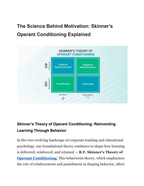 Understanding Skinner's Operant Conditioning_ A Foundation for Modern ...