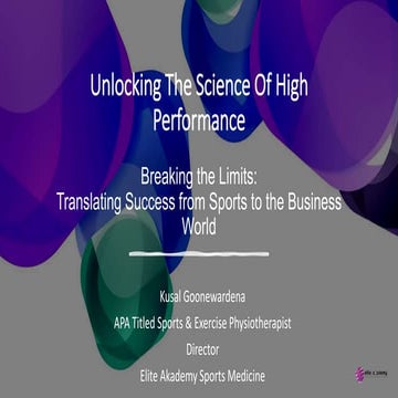 Unlocking The Science Of High Performance - Strategies for Personal and ...