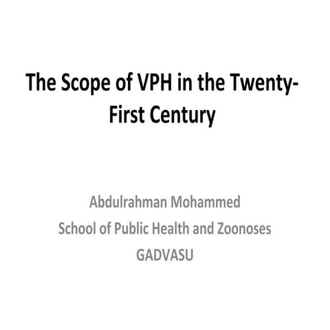 The Scope of Veterinary Public Health | PPT