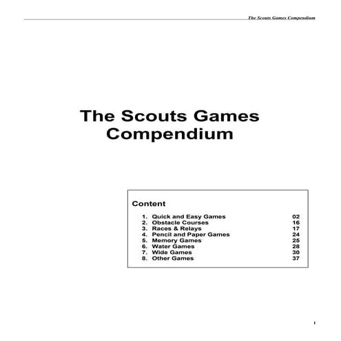 The scouts games compendium | DOC