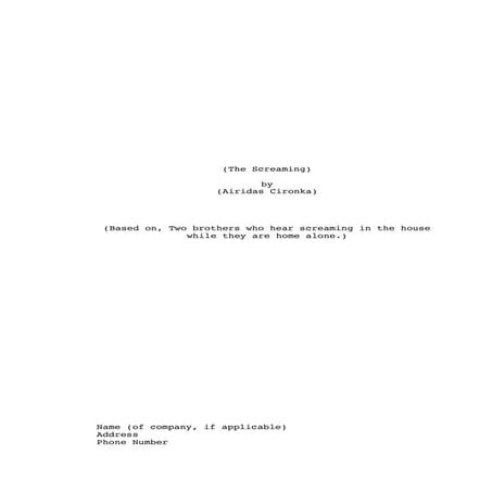 The Screaming - Script | PDF
