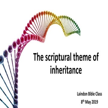 The Scriptural Theme Of Inheritance Pptx Christianity Religion