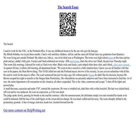 The Search Essay | PPT