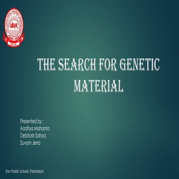 DNA as genetic material | PPTX