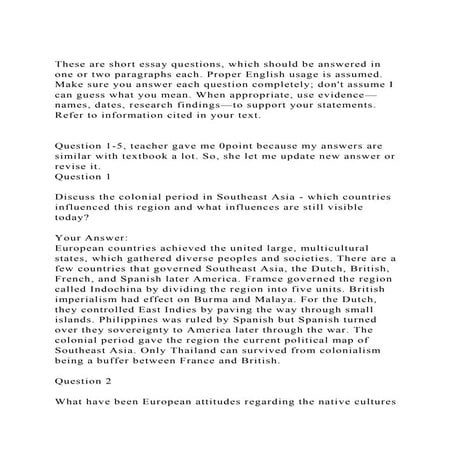 These are short essay questions, which should be answered in one o.docx