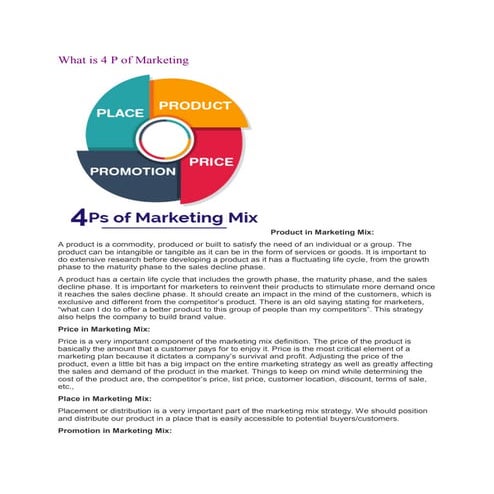 These Are the 4 Ps of Marketing.docx | Marketing and Advertising | Business