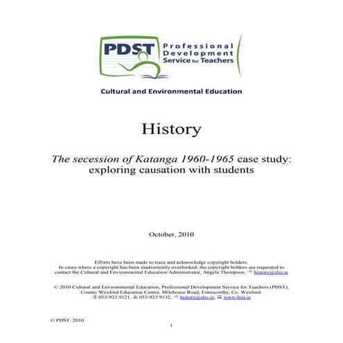 The secession of katanga, 1960 1965 | PDF