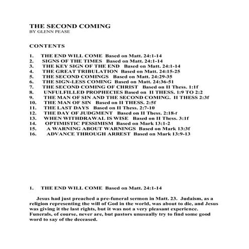 The second coming | PDF | Christianity | Religion & Spirituality