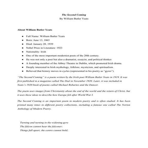 The Second Coming by William Butler Yeats .docx