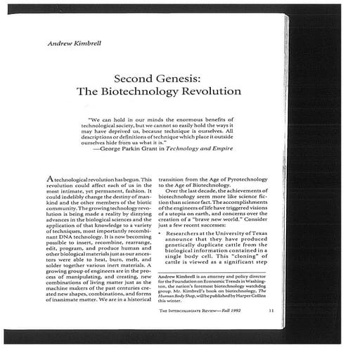The second genesis: the coming control of life | PDF