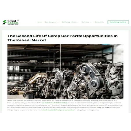 The Second Life of Scrap Car Parts Opportunities in the Kabadi Market | PDF