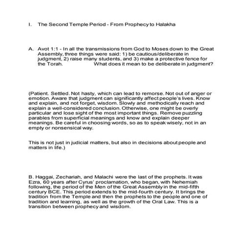 The Second Temple Period - From Prophecy to Halakhah | DOCX