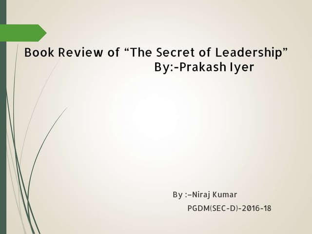 The secret of leadership | PDF