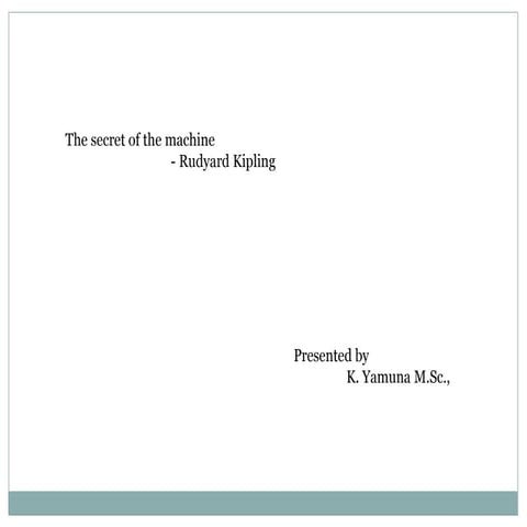 The secret of machines | PPTX