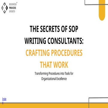 The Secrets of SOP Writing Consultants: Crafting Procedures That Work | PPT