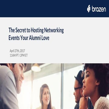 The Secret to Hosting Networking Events Your Alumni Love | PDF