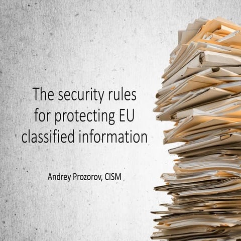 The security rules for protecting EU classified information | PDF