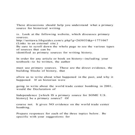 These discussions should help you understand what a primary so | DOCX