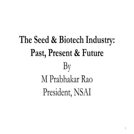 The seed & biotech industry | PPT