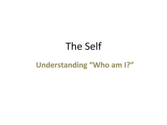 'Who am I?' Exploring Personal Identity | PPT
