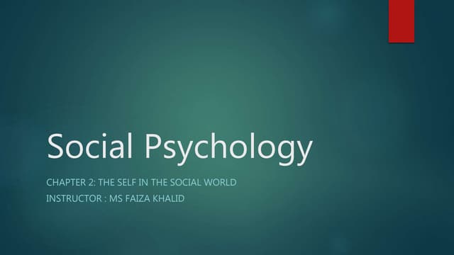 Understanding the Self: Psychological Perspectives | PPTX | Science