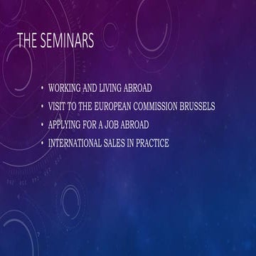 The seminars | PPT