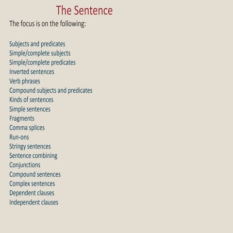 The sentence | PPTX | Programming Languages | Computing