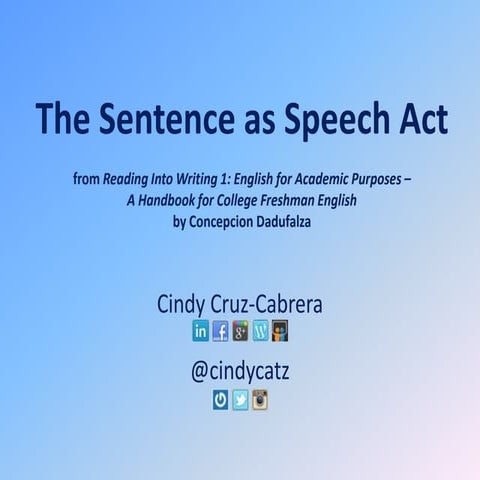 The Sentence as Speech Act Cindy Cruz-Cabrera | PPTX | Role-Playing ...