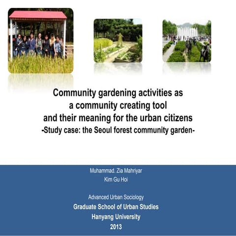 Community gardening activities as a community creating tool and their ...