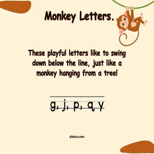 Monkey Letters, Turttle Letters and Jiraffe Letters | PDF