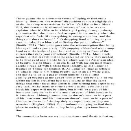 These poems share a common theme of trying to find one’s identity..docx