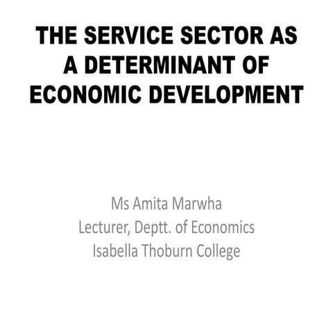 The service sector as a determinant of economic | PPT