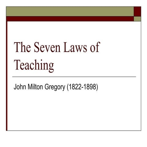 The seven laws_of_teaching (2) | PPT | Education