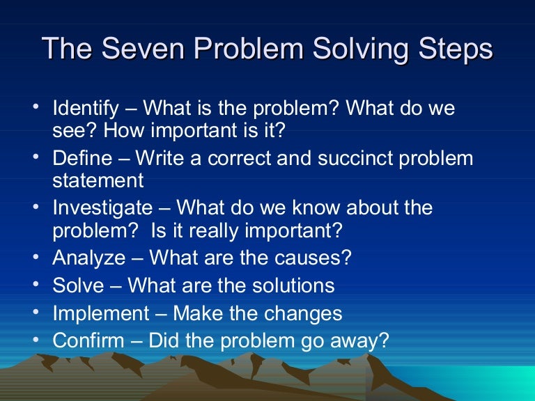 The Seven Problem Solving Steps