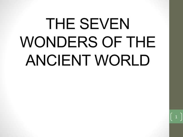 7 wonders of Ancient world | PDF