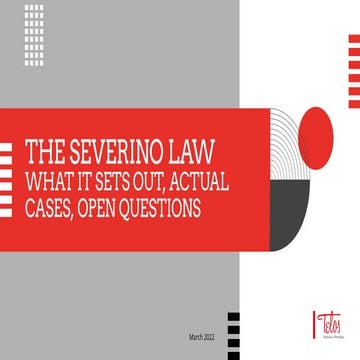 THE SEVERINO LAW WHAT IT SETS OUT, ACTUAL CASES, OPEN QUESTIONS | PDF
