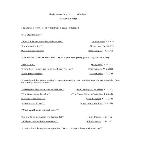The Shakespeare diet | PDF