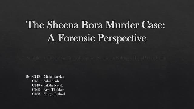 Case study-Unsolved crazy murder case | PPTX