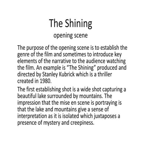 The shining | PPTX | Soundtracks, TV and Showtunes | Music