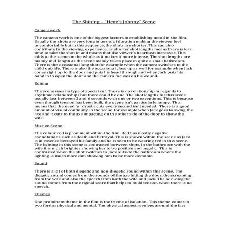 The shining film studies | DOCX