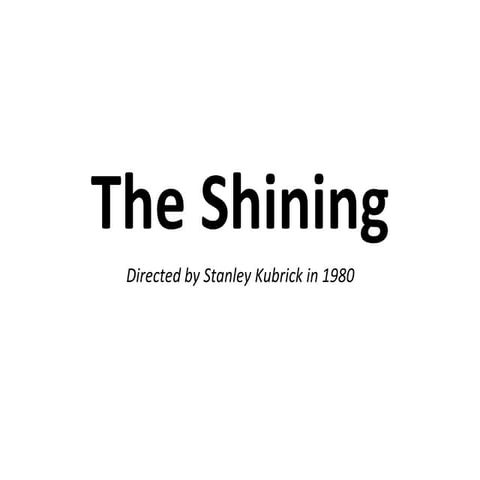 The Shining Analysis | PPTX
