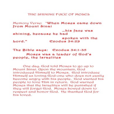 The shining face of moses | DOC