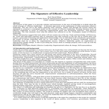 The signature of effective leadership | PDF
