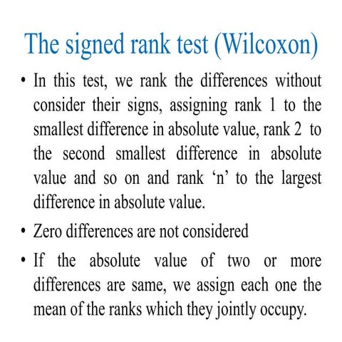 The Signed Rank Test (1).pptx | Medical Tests | Medical Health