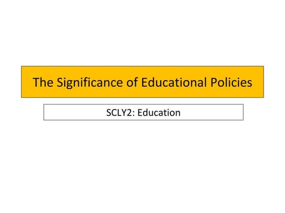 Education Policies Overview | PPT