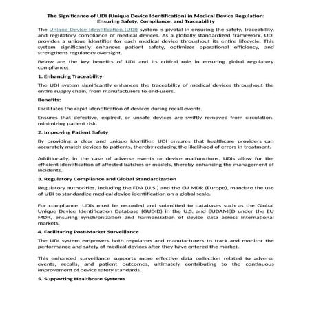 The Significance of of UDI for Medical Device Regulation.docx