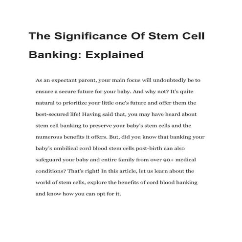 The Significance Of Stem Cell Banking_ Explained.pdf