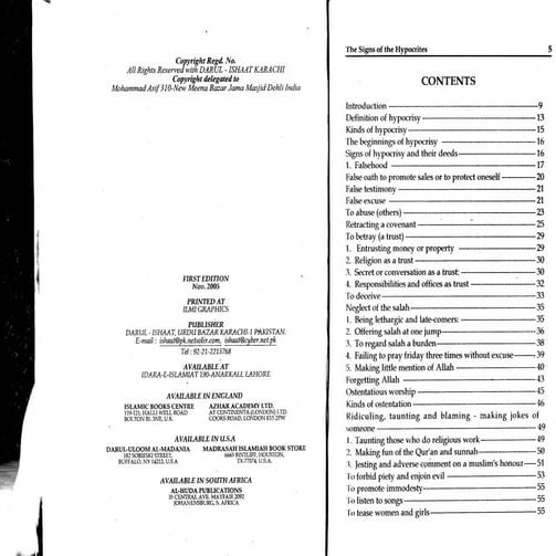 The Signs Of The Hypocrites | PDF